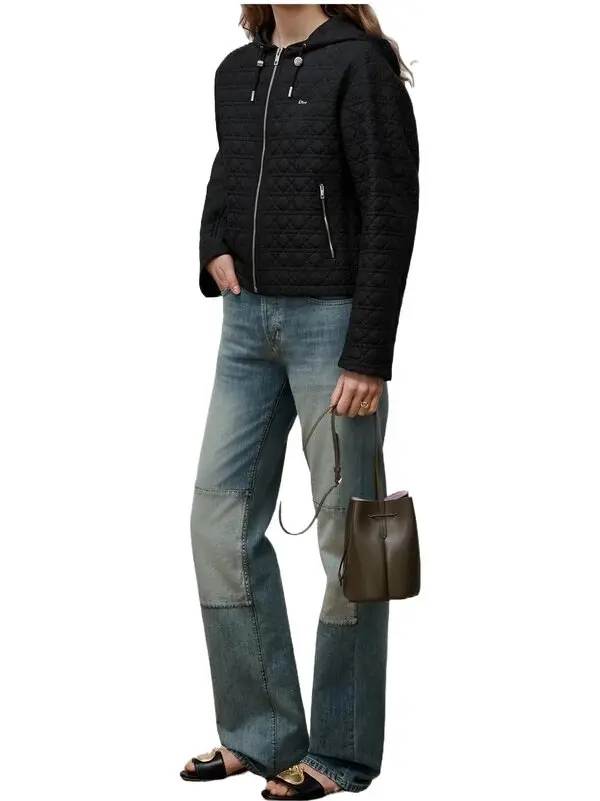 Dior Zipped Macrocannage Hooded Jacket - Black
