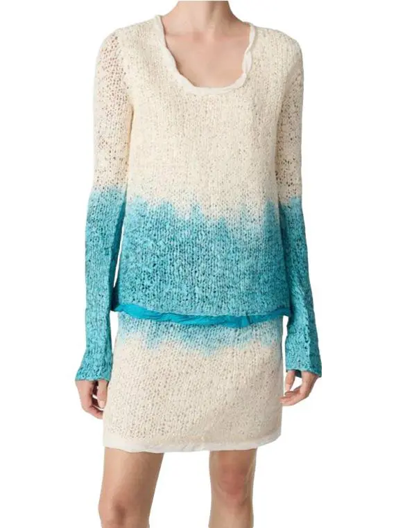 Bottega Veneta Overdyed Wool And Silk Jumper - Blue