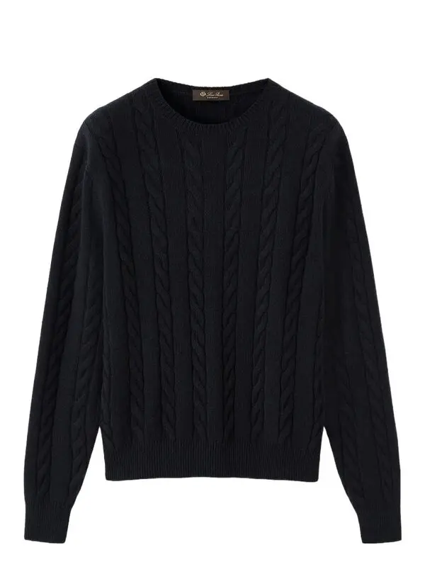 Loro Piana Cedar Crewneck Sweater - Navy Blue