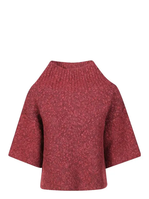 Max Mara Funnel-neck Sweater With Dropped Shoulders - Red
