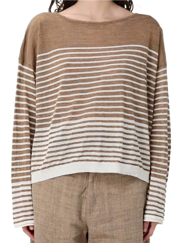 ROBERTO COLLINA Striped Boat Neck Sweater - Multicolor