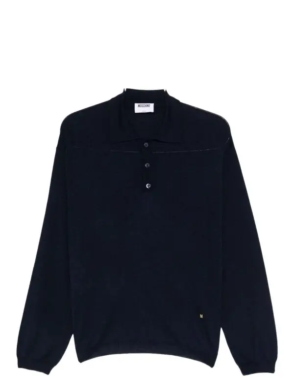 Moschino Button Logo Polo Shirt - Black
