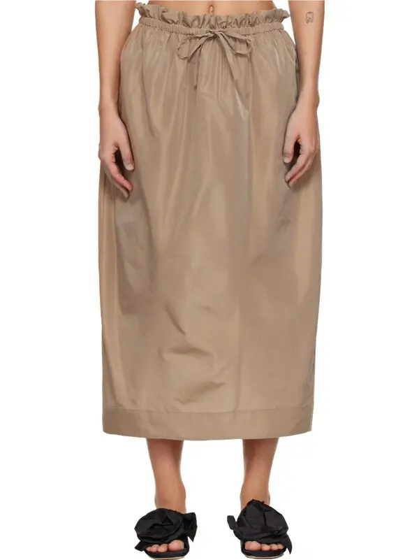 Simone Rocha Elastic Waist Midi Skirt - Nude