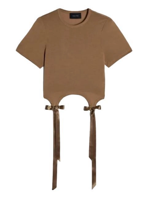 Simone Rocha Bow Detail T-shirt - Brown