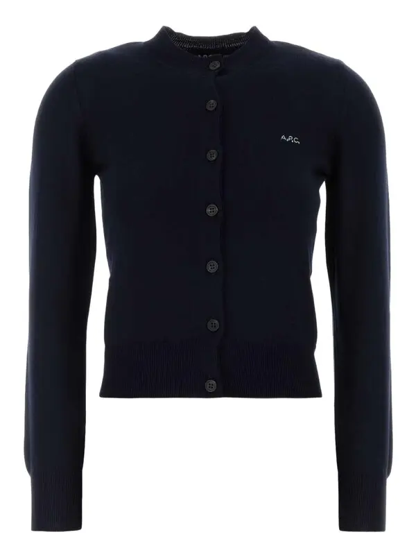 A.p.c. Logo Detailed Buttoned Cardigan - Black