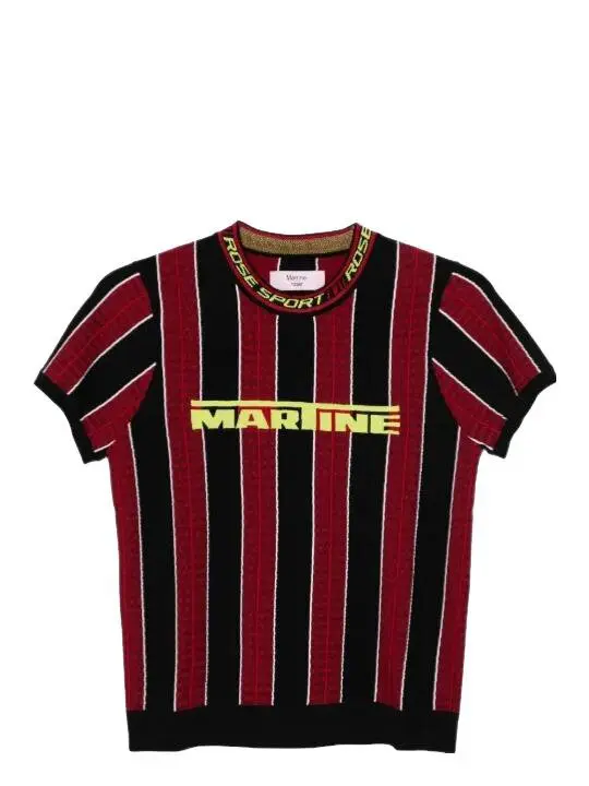 Martine Rose Striped Logo T-shirt - Black