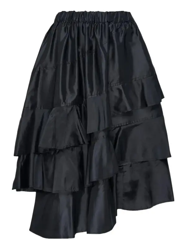 Comme Des Garçons Asymmetrical Ruffle-tiered Skirt - Black