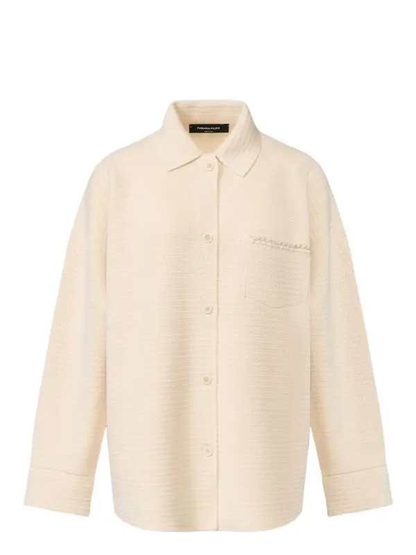 Fabiana Filippi Textured Knit Long-sleeve Cardigan - Nude