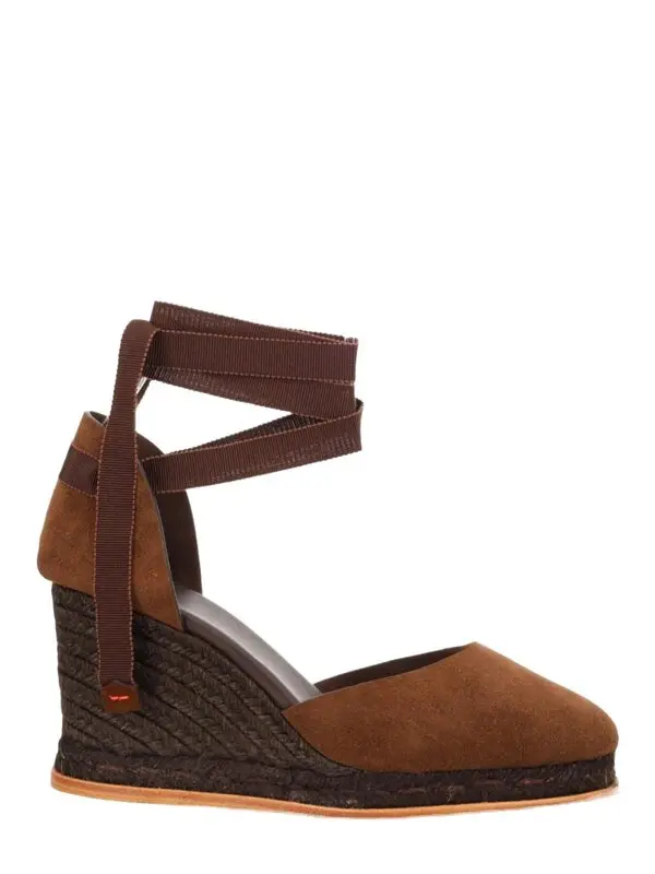 CastaÑer Ankle-tie Wedge Espadrilles - Brown