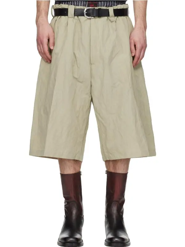 WILLY CHAVARRIA Pleated Wide-leg Shorts - Nude