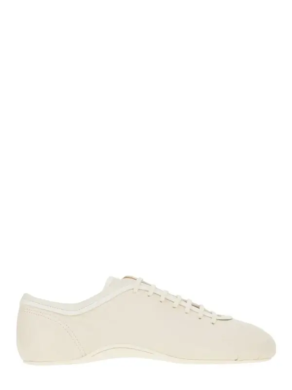 Dries Van Noten Round-toe Lace-up Ballerina Flats - White