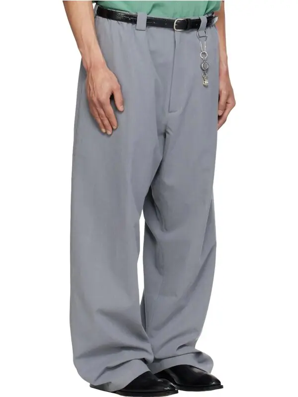 WILLY CHAVARRIA Toluca Belt Loop Casual Pants - Cement Ash