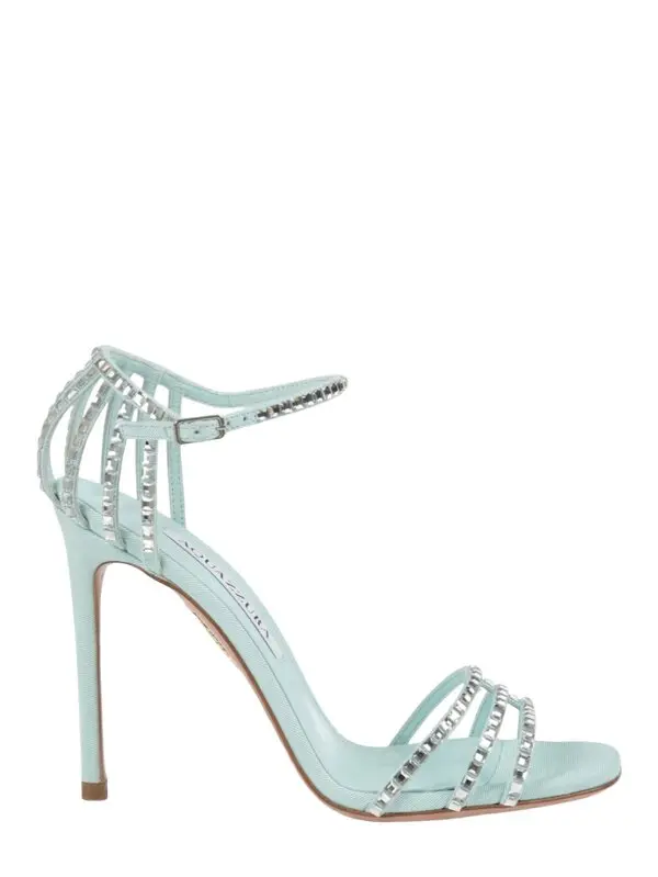 AQUAZZURA Square-toe High-heeled Sandals With Crystal Appliqu - Multicolor