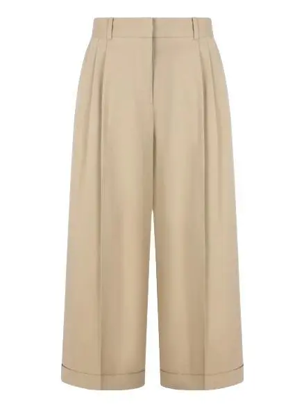 THE ROW Pleated Twill Trousers - Nude