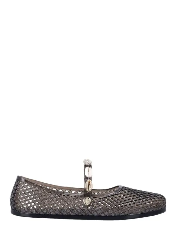 ANCIENT GREEK SANDALS Iro Shells Mesh Ballet Flats - Black