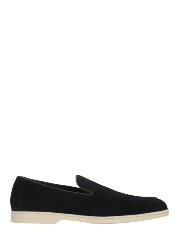 DOUCAL'S Round Toe Slip-on Loafers - Black