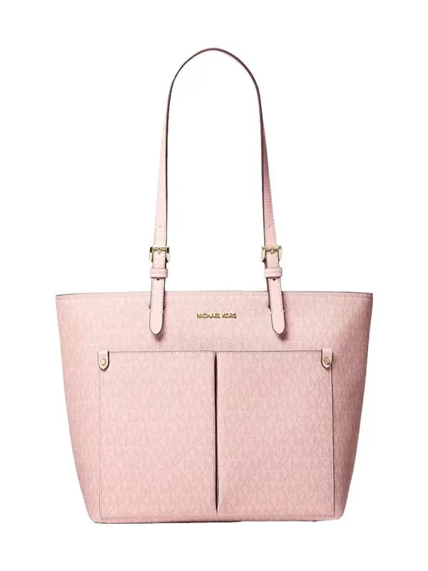 Michael Kors Jet Set Medium Signature Logo Pocket Tote Bag - Blush