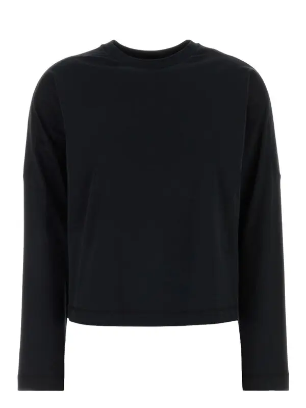 Herno Long-sleeve Crewneck Boxy T-shirt - Midnight Blue