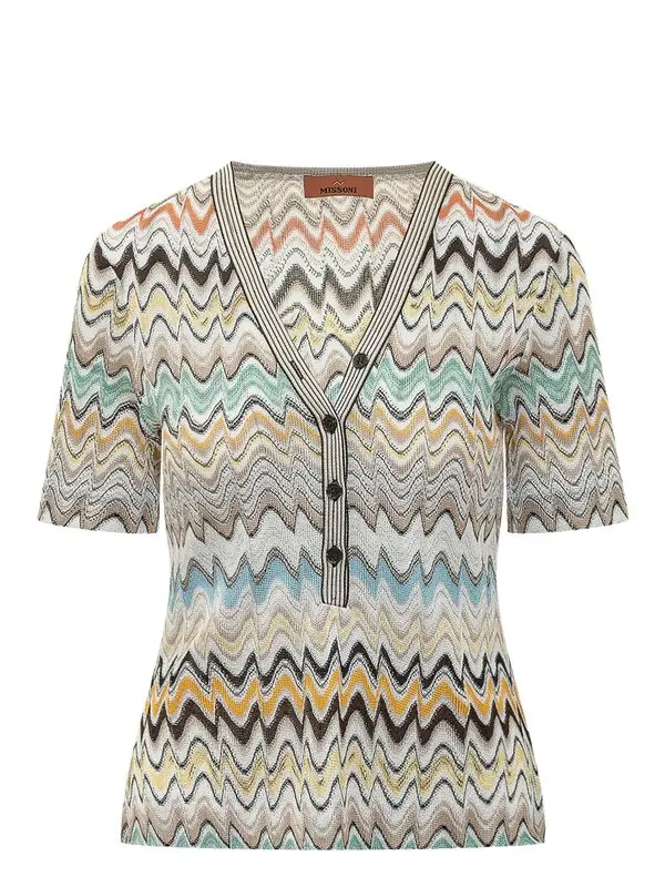 Missoni Zigzag Knit Short-sleeve Top - Multicolor