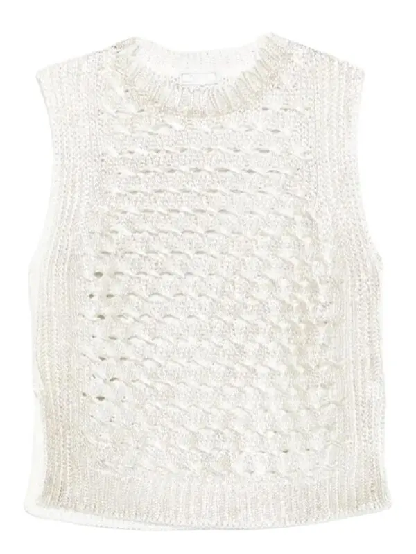 Peserico Sleeveless Hollow-out Vest - White
