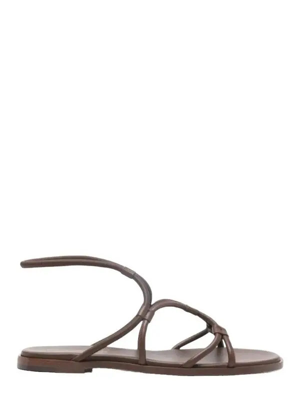 GIANVITO ROSSI Round Toe Flat Sandals - Brown