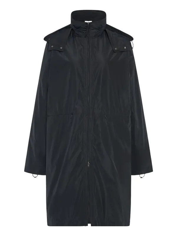 THE ROW Long-sleeved Coat With Collapsible Hood - Black