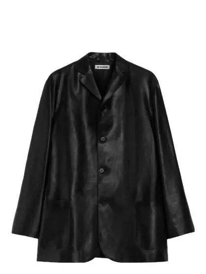 JIL SANDER Leather Jacket - Black