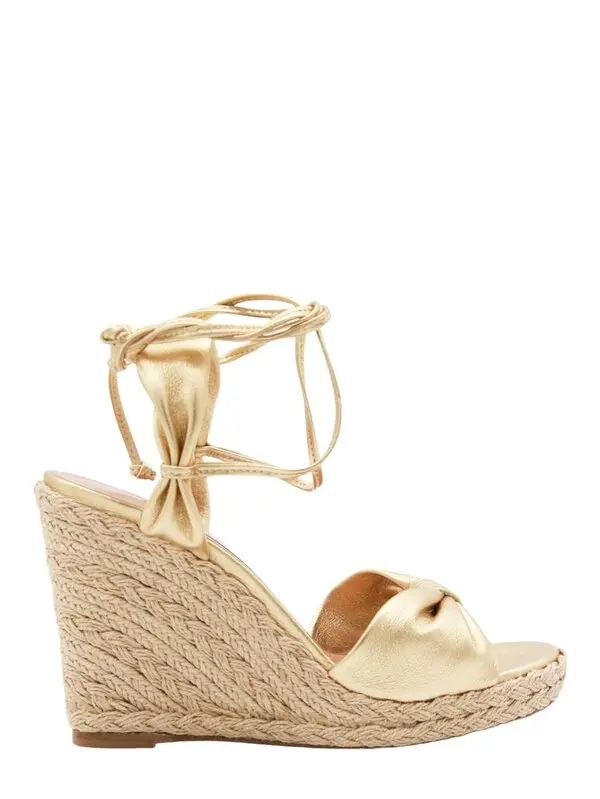 AQUAZZURA Knot Wedge Heeled Sandals - Nude