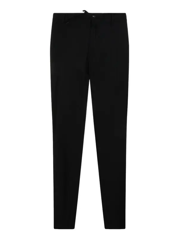 Canali Drawstring Waist Pants With Button Detailed Back Pocket - Black