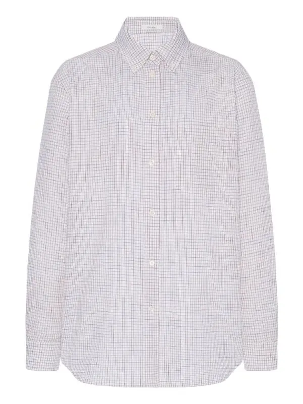 THE ROW Dalan Checked Cotton Button-up Shirt - White