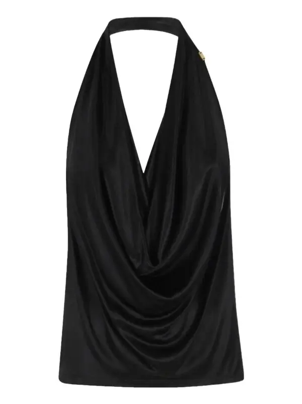 Elisabetta Franchi Draped Halter-neck Top - Black