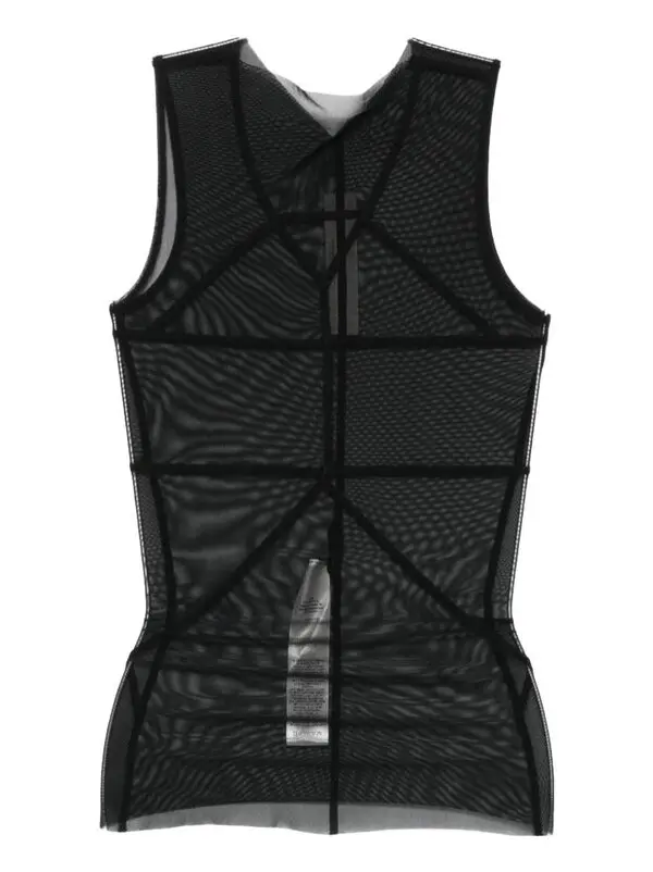 Rick Owens Sleeveless Sheer Crewneck Top - Black