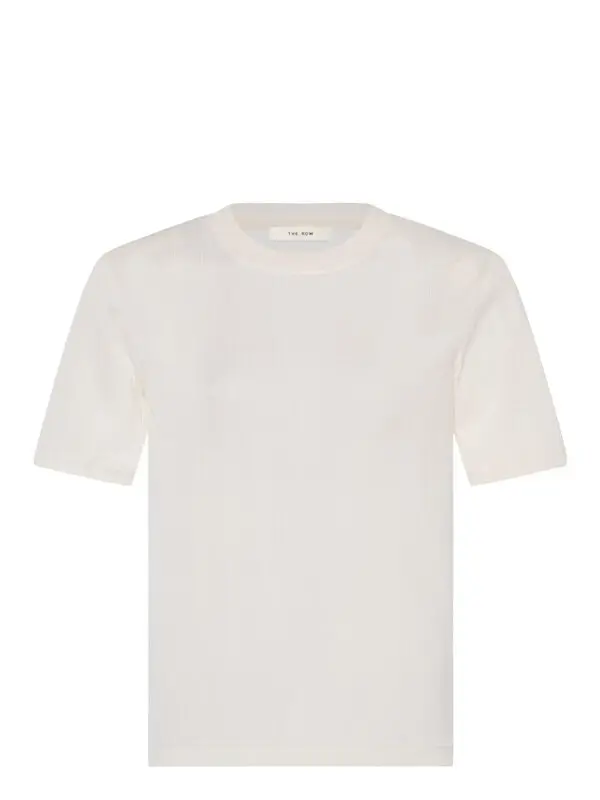 THE ROW Etina Ribbed Short-sleeve T-shirt - Ivory White