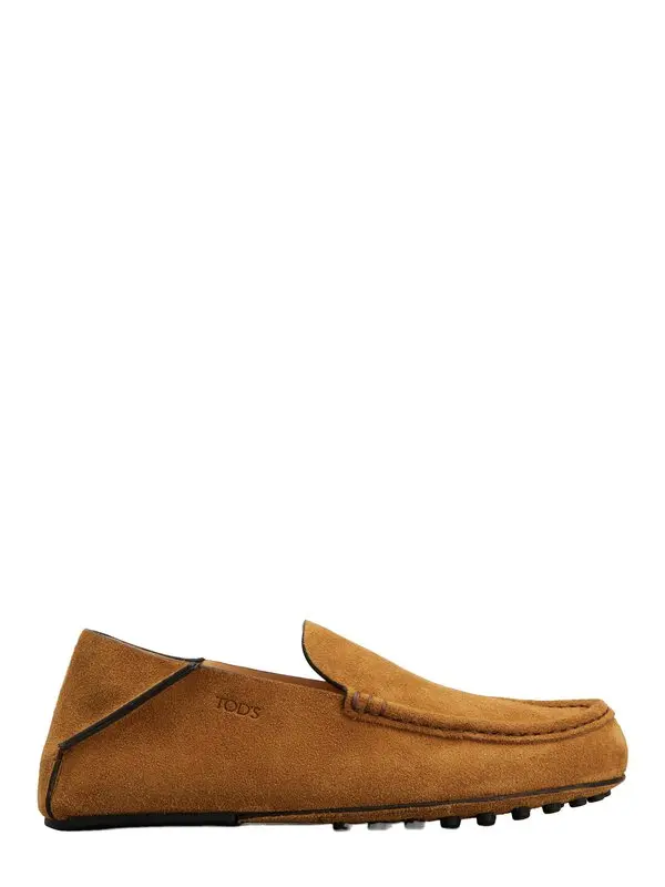 TOD'S Suede Slipper Loafers - Brown