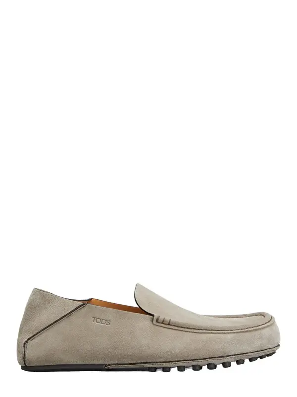 TOD'S Suede Slipper Loafers - Beige