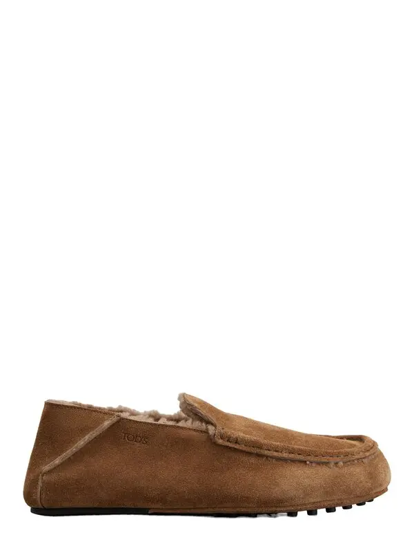 TOD'S Suede Slipper Loafers - Brown