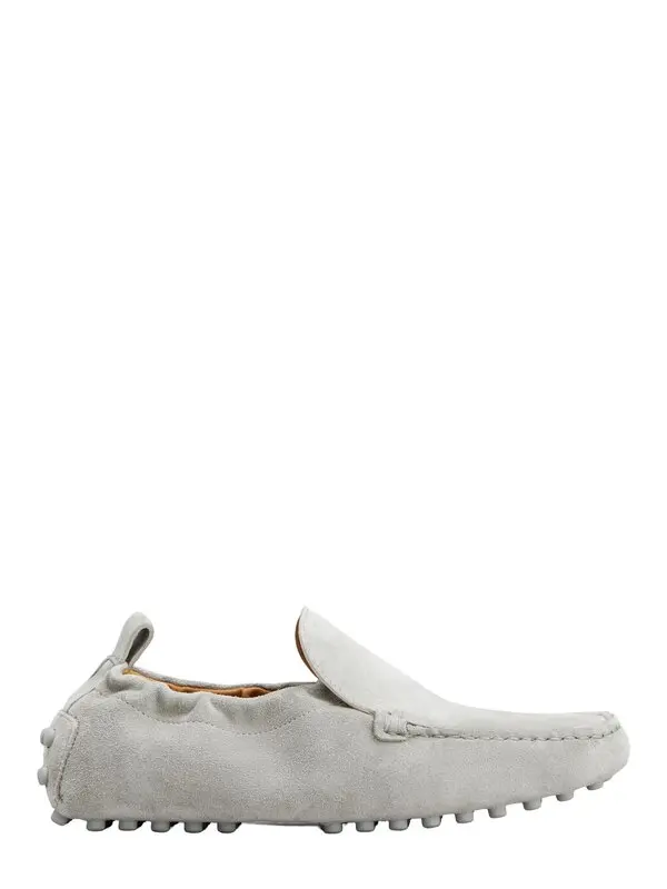 TOD'S Suede Glove Gommino Loafers - Grey