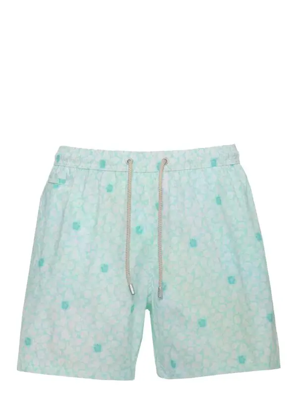 MC2 SAINT BARTH Floral Print Swim Shorts - Blue