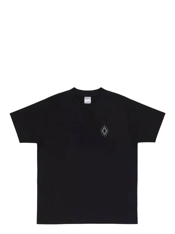COUNTY OF MILAN Eclipse Cross-print Cotton T-shirt - Black