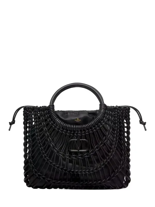 Valentino Garavani Allknots Woven Tote Bag - Black