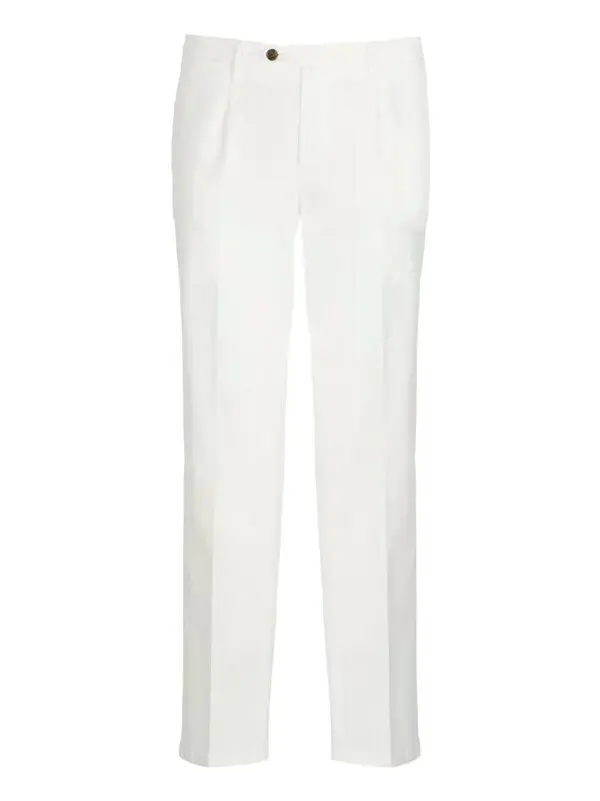 BRIGLIA 1949 Pleated Pressed-crease Trousers - White