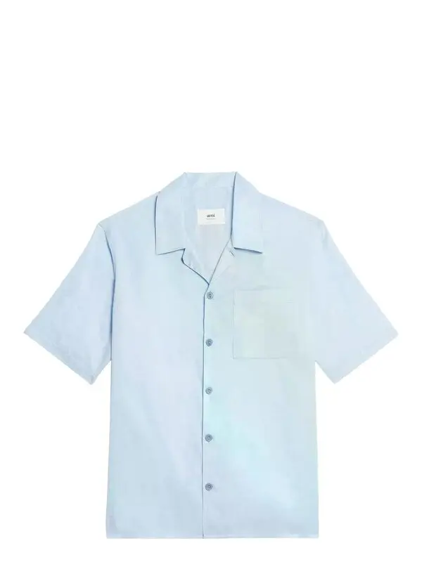 AMI Paris Front Pocket Short Sleeve Shirt - Blue