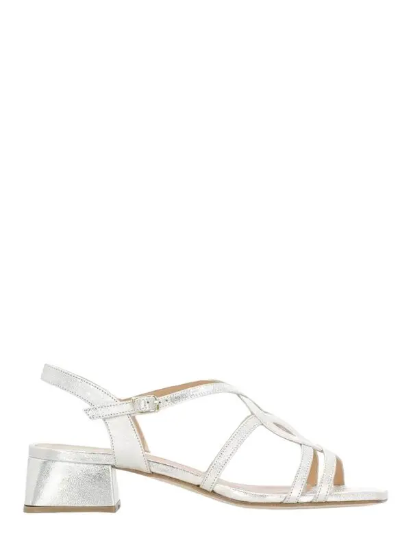 JULIE DEE Metallic-effect Strappy Sandals - Silver