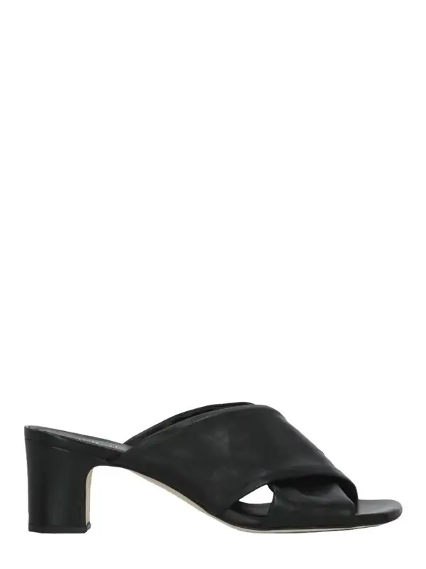 JULIE DEE Crossover Strap Sandals - Black
