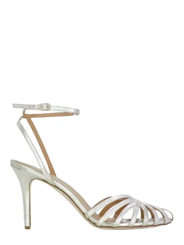 THE SELLER Strappy Cage Stiletto Sandals - Silver
