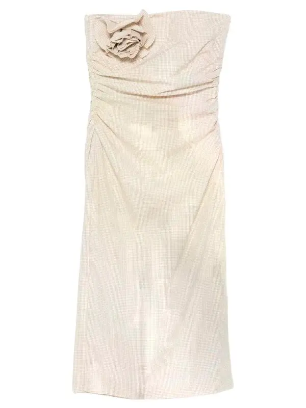 Bernadette Vera Flower-brooch Midi Dress - Neutrals