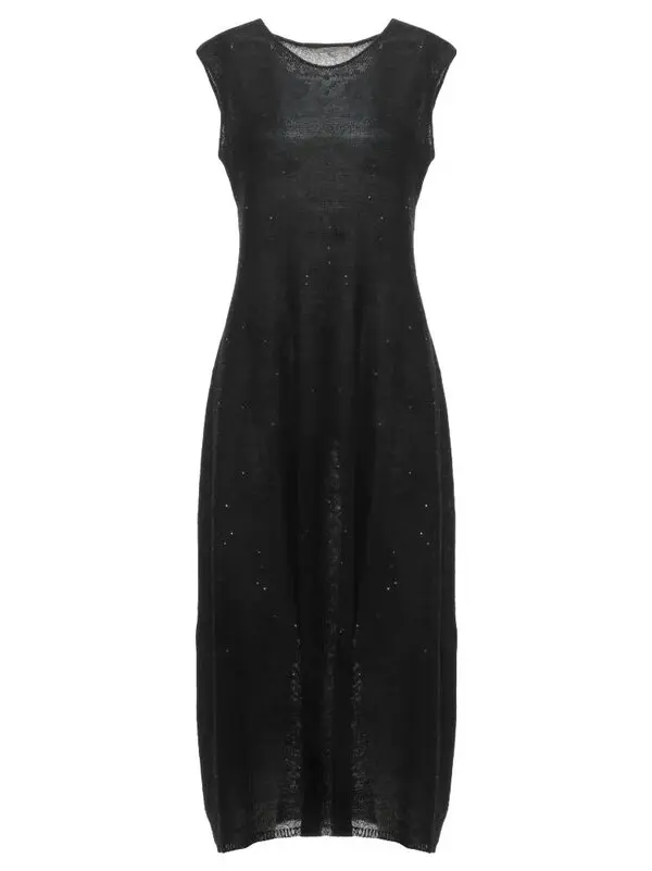 Antonelli Firenze Sleeveless Sequin Embellished Midi Dress - Black