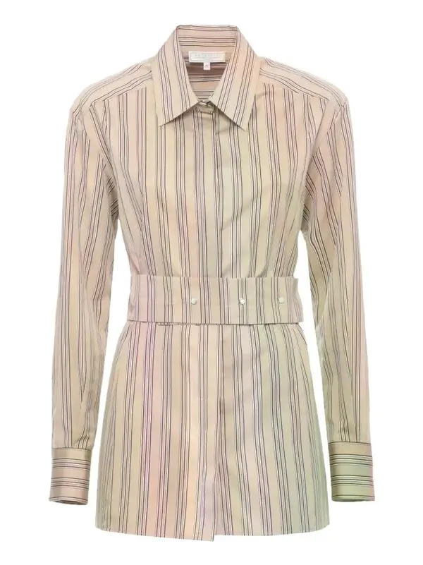 Antonelli Firenze Striped Belted Shirt - Neutrals
