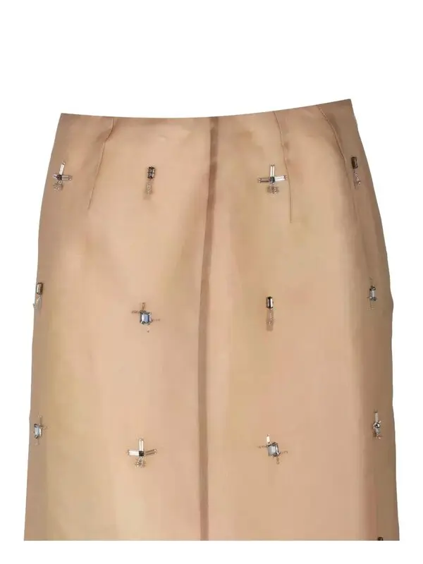 Lafayette 148 New York Embellished Midi Skirt - Neutrals