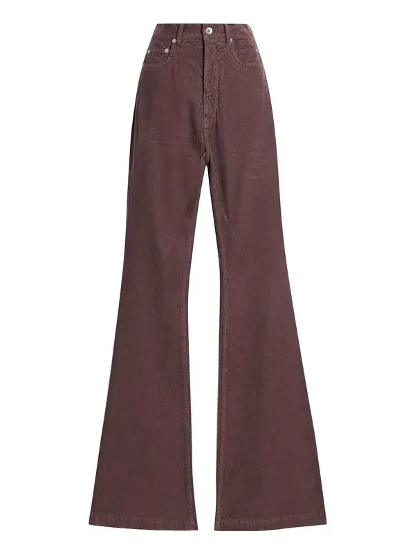 Rick Owens Bolan Cotton-corduroy Flared Pants - Grape